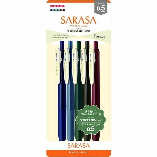 Zebra Sarasa Gel Pens Vintage Color - Set 1 – Pocket of Paper
